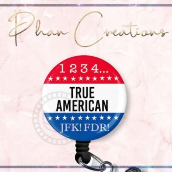 Accessories | 1 2 3 4 True American Retractable Badge Reel Jfk Fdr ...